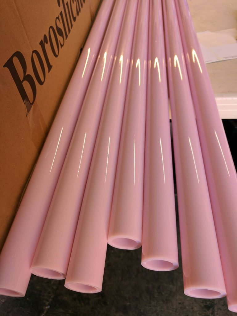 Milky Pink Tubes 12mm - Glass House Supply
